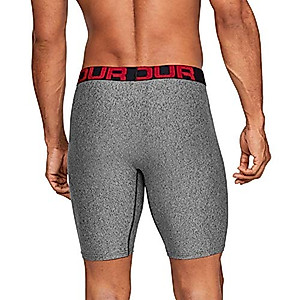 Under Armour mens Tech 9-inch Boxerjock 1-Pack , Jet Gray Light Heather (010)/Red , Large
