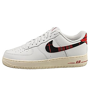 Nike Men's Air Force 1 Lv8 Basketball Shoes, White/University Red-stadium Green, 12