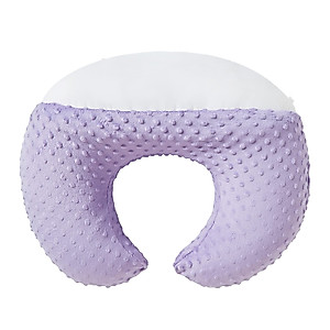 DONOMILO Minky Dots Nursing Pillow Cover, Case Plush Breathable Breastfeeding Pillow Slipcover Fits Nursing Pillow, Super Soft Snug Positioners for Baby Boy Baby Girl (Lavender)