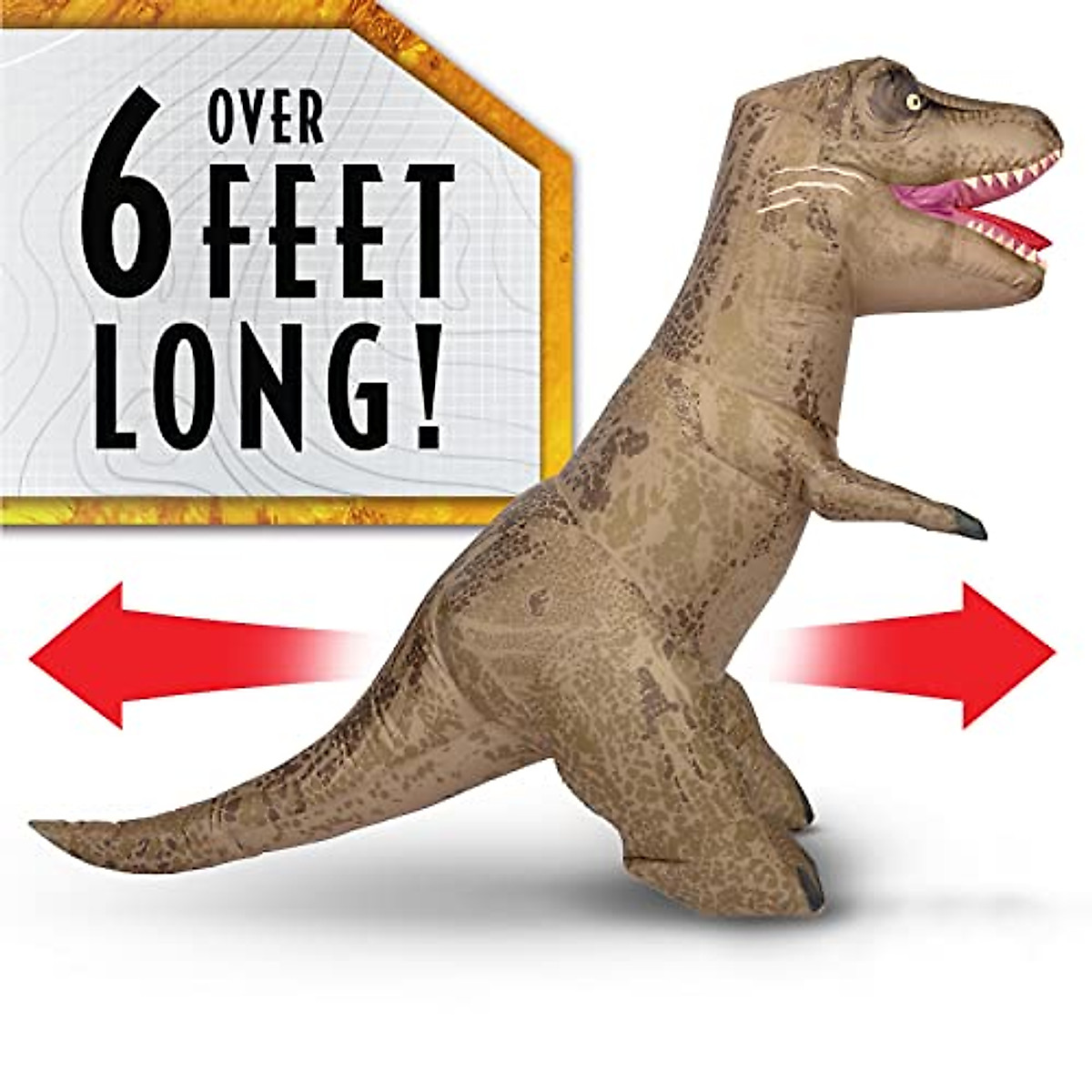 AIRTITANS Jurassic World Inflatable T Rex RC – Massive Attack Air Titans Dinosaur - Over 6 Feet Long - Turns & Spins - Stomps & Roars!