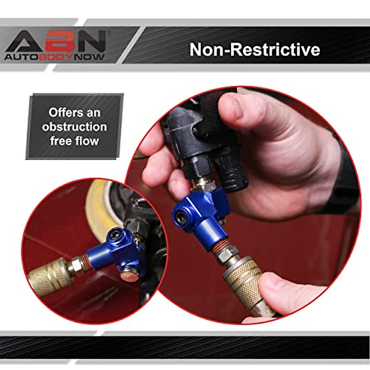 ABN 1/4in NPT 360 Degree Swivel Connector with Adjustable Tension Control to Stop Leaks – For Any Air Tool