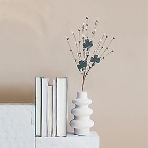 DIYFLORU 6 Pack St Patrick’s Day Picks,Green Shamrock and Berry Stems St Patrick’s Day Decorations Clover Berry Branches for St Patrick’s Day Decor