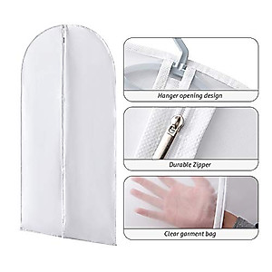 OSPUORT 10 Pack Hanging Garment Bags Suit Bag for Storage with Durable Zipper, Washable Lightweight Garment Covers for Closet Storage
