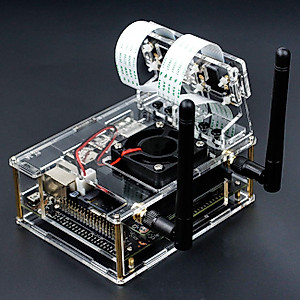 Yahboom Acrylic Case for NVIDIA Jetson Nano Compatible with 4GB (B01 & A02) & 2GB with Cooling Fan and Camera Case