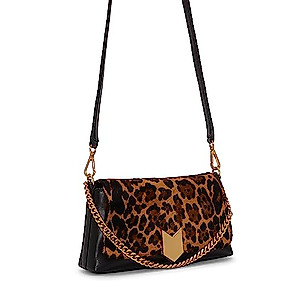 Vince Camuto Theon Flap Crossbody, Black Leopard