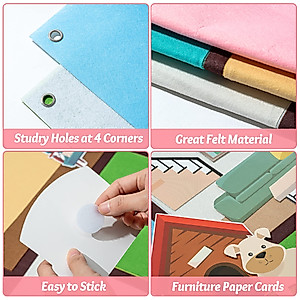 WATINC 98Pcs Build My House Felt Story Board Set 3.5Ft Preschool Family Theme Early Learning Interactive Play Kit Wall Hanging Gift for Toddlers Kids