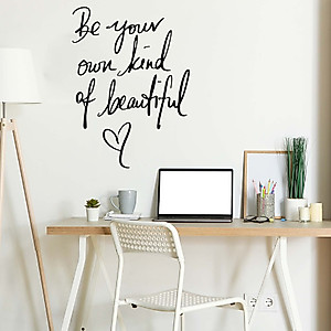 Inspirational Vinyl Wall Decals, Be Your Own Kind of Beautiful Quote Wall Sticker Wall Art Home Decor Wall Stickers for Living Room Bedroom Office Bathroom Girl Home Decoration(Black)