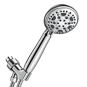 Shower Head, High Pressure 6-Setting Handheld Shower Head, Astomi Chrome Showerhead with 71 Inches Stainless Steel Hose and Adjustable Bracket
