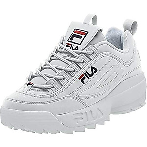 Fila Men's Strada Disruptor fashion sneakers, White/Peacoat/Vinred, 12 US