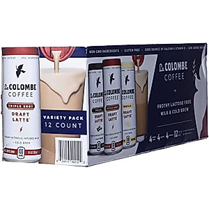 La Colombe Draft Latte Cold-Pressed Espresso Variety 9 oz Can (Mocha/Triple Shot/Vanilla, 12-pack)