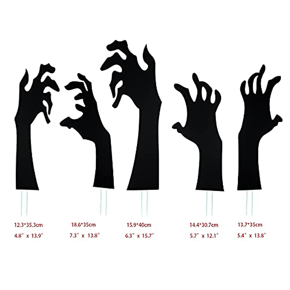Anditoy 5 Pack Halloween Black Hands Yard Signs with Stakes Scary Silhouette Halloween Decorations for Outdoor Yard Lawn Garden Halloween Decor
