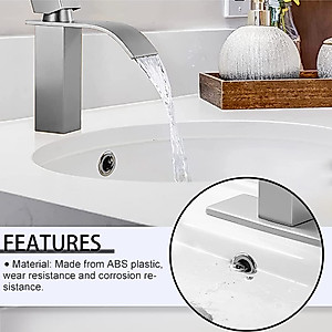 SKYPIA 4 Pcs Sink Overflow Ring Set Bathroom Accessary Kitchen Bathroom Sink Basin Overflow Cover Vanity Sink Overflow Cover (Silver)
