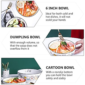 Hemoton 1 Pc 6 Cat Ceramic Bowl Cutlery Container for Rice Containers for Fruit Dessert Bowls Salad Ceramic Salad Serving Dinnerware Vegetable Tool Tray Salad Bowl Ceramics Toddler Snack