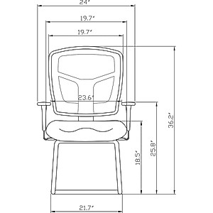 Lorell ErgoMesh Series Mesh Side Arm Guest Chair, Black