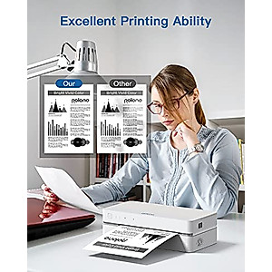 Thermal Printer, 2.4 GHz WiFi Inkless Printer Supports 8.5" x 11" US Letter Size Thermal Paper, Auto Cutting, Wireless Printer Support Android, iOS & Laptop, Compact Printer for Home Use, Office