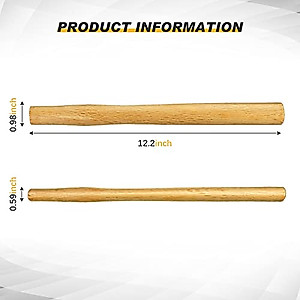 3 Pack Replacement Handles for Sledge Hammers, Small Sledge Hammer Handle Replacement Wooden Hammer Handle Replacement Wood Tool Handle for Round Head Hammer Octagonal Hammer, 12.2 Inch Long