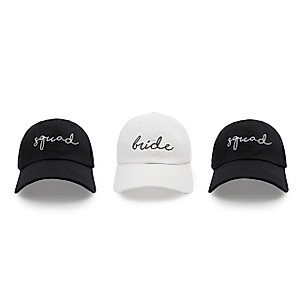 Erying Bride Squad Baby Bachelorette Party Hats, 6 Pack Perfect Bride Bachelorette Hats for The Bride Squad Baseball Trucker Hats (Black)