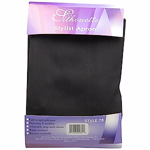 Betty Dain Silhouette Stylist Apron in Black for Salon Hairstylist and Professional Cosmetology Featuring a V-Neck Design | Water Resistant, Lightweight Polyester with Adjustable Snap-Closure