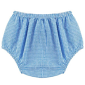 Baby Girls' Boys Unisex Soft Cotton Ruffle Basic Diaper Cover Bloomers for Toddler Girl Shorts Briefs Panty Underwear Panties Plaid blue One Size