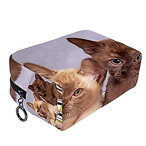 TBOUOBT Cosmetic Travel Bags, Makeup Case, Makeup Bag for Toiletries, Couple Cats Animals