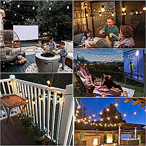WENFENG Solar Outdoor String Lights, 3 Colors Patio String Light with 27FT Waterproof String, S14 Bulbs, Dimmable LED Solar String Lights for Patio