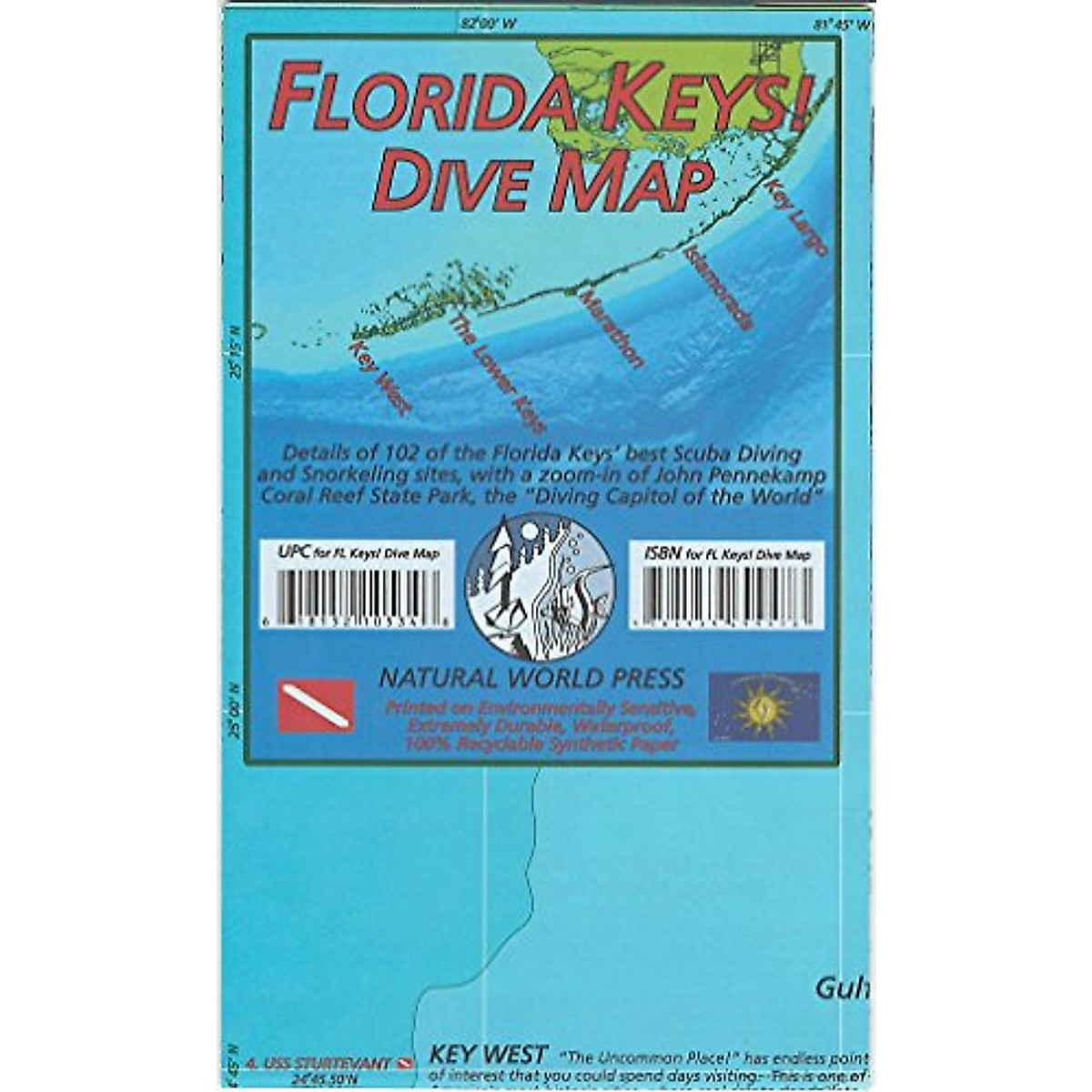Florida Keys Dive Map Waterproof Map by Frank Nielsen