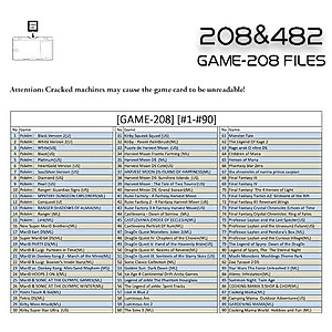 208 and 482 in 1 Game Card, Super Combo Game Cartridge Suitable for Various Types of Game Consoles
