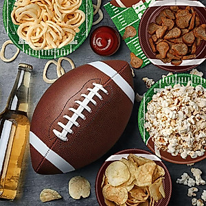 171PCS Football Party Supplies Kit Rugby Paper Plates Cups Napkins Spoon Fork knives Tablecloth Touchdown Party Decorations Tableware for 24 Guests for Football Game Super Bowl Party Birthday Party