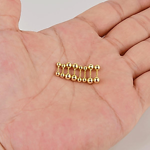 4mm Barbell Earrings 925 Sterling Silver Short Gold Cartilage Stud Rook Daith Helix Piercing Sleeper Earrings for Men Women