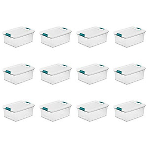 Sterilite 25 Qt./24 L Latching Box Clears, Quart, White, 6 Piece & 15 Qt./14 L Latching Box Clears, Quart, White, 12 Piece