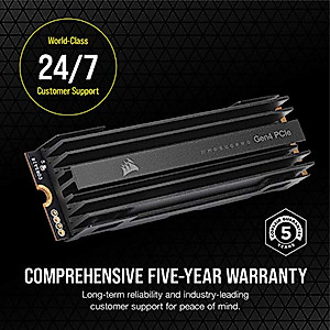 CORSAIR MP600 PRO 4TB Gen4 PCIe x4 NVMe M.2 SSD – High-Density TLC NAND – Aluminum Heatspreader – M.2 2280 Form-Factor