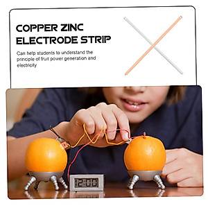 Lurrose 1 Set Zinc Anode Copper Plate Copper Zinc Electrode Strip Zinc Tablets