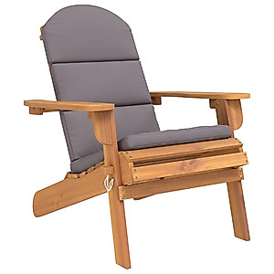 Gecheer Adirondack Patio Chair with Cushions Solid Wood Acacia 1102511A