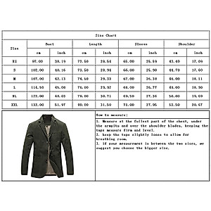 chouyatou Men's Casual Three-Button Stripe Lined Cotton Twill Suit Jacket (Medium, Army Green)