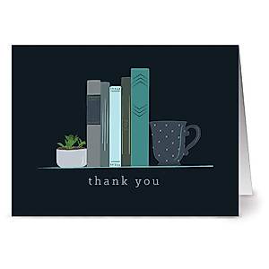 Note Card Cafe Thank You Cards with Envelopes | 72 Pack | Blank Inside, Glossy Finish | 6 Love of Reading Thank You Designs | Assorted Set for Greeting Cards, Occasions, Birthdays, Gifts
