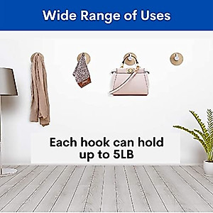 Towel Hooks, Strong & Sturdy, Modern 304 Stainless Steel and Bamboo Robe Hooks, Waterproof Adhesive Hooks for Hanging Towels, Jackets, Keys, Robes, etc. in The Home, Kitchen, Bathroom (4-Pack)