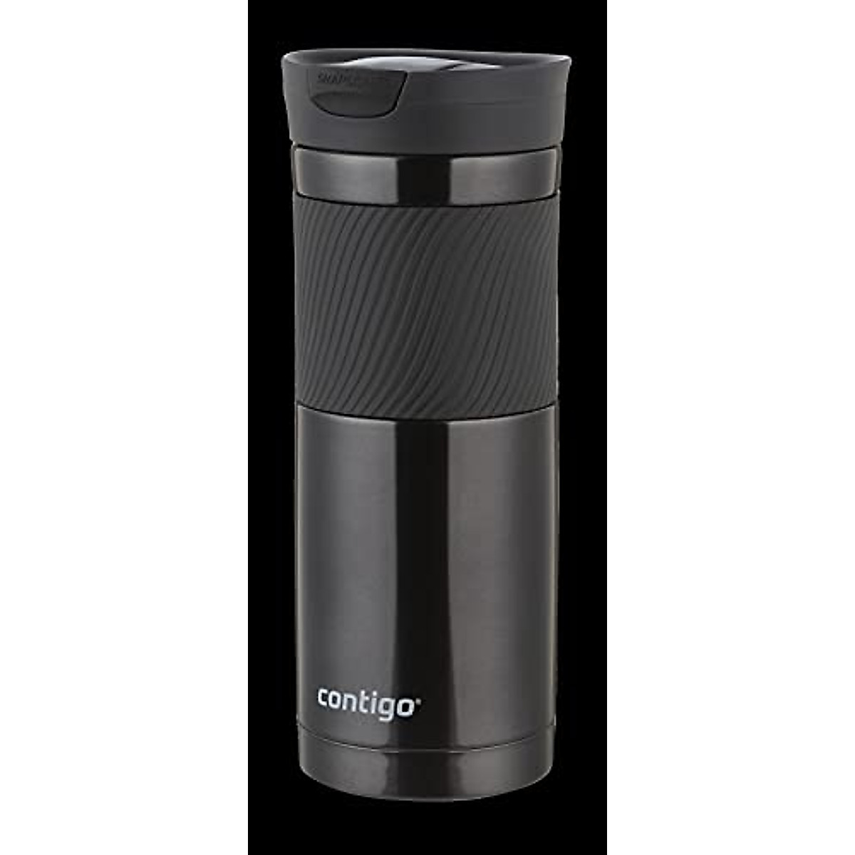 Contigo Byron Snapseal Travel Mug, Stainless Steel Thermal mug, vacuum flask, leakproof tumbler, coffee mug with BPA free Easy-Clean Lid, 590 ml, Black