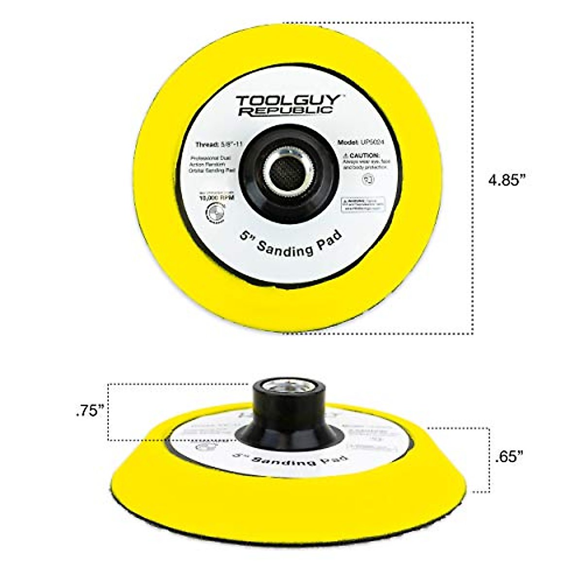 TGR 5" Hook and Loop Sanding Pad with 5/8-11 Threads (1)