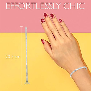 ANAYRA Classic-1 Diamond Silver Bracelet For Women, Hallmarked 925 Silver Bracelet For Women, Minimalist Jewellery, Aesthetic Bracelet, Sterling Silver Bracelets, Daily Wear Bracelets For Women