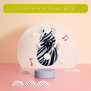 Doindute Baby Zebra Soft Rattle Toy, Zebra Plush Infant Shaker Rattle Easy-Grasp Stuffed Animal Toy, Gifts for Newborns Babies Toddlers Boys Girls, 6 Inches
