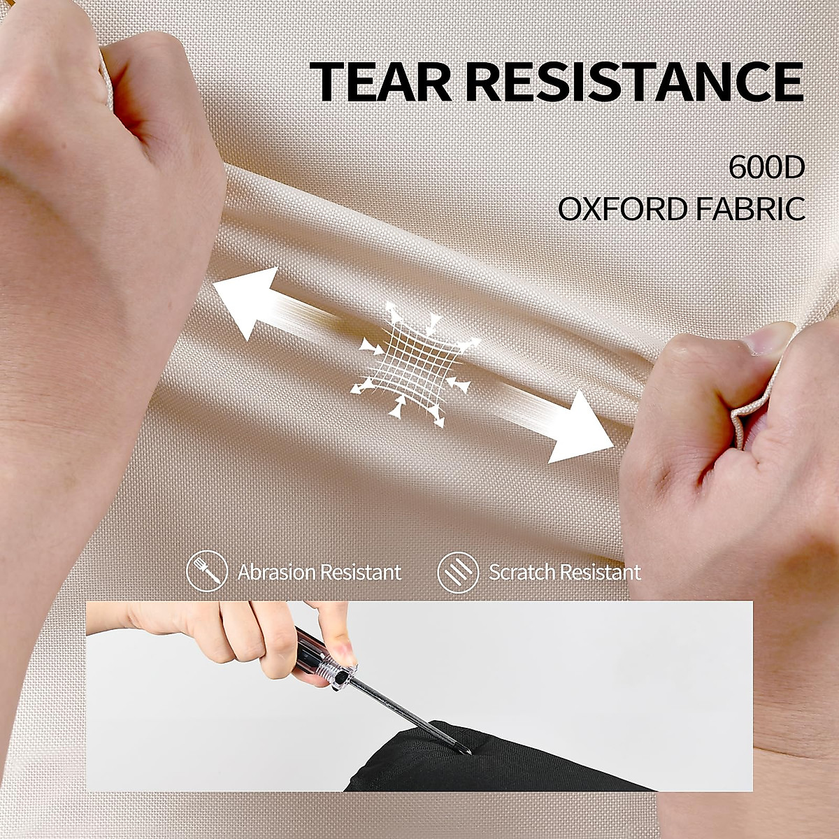 BOLTLINK Patio Furniture Covers Waterproof, Heavy Duty 3-Seater Outdoor Sofa Cover Fits up to 79W x 38D x 35H inches, White & Black