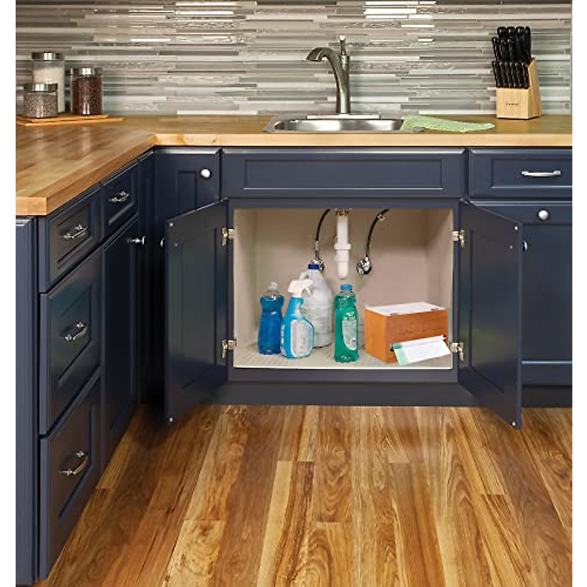 Takor Bamboo Trash Bag Organizer, Wall Mounted Bag Holder for Garbage Bag, Plastic Bag, Grocery Bag, Compatible with Various Trash Bag Rolls, Trash Bag Dispenser for Home and Kitchen