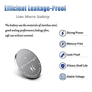 CR2032 Battery 3V Lithium Batteries Coin Button Cell 10 Count 【5-Year Warranty】