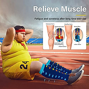 Diu Life 3 Pairs Plus Size Compression Socks for Women and Men Wide Calf Extra Knee High Support for Circulation