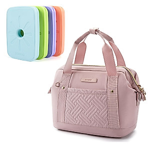 TOURIT Adult Tote Bag Lunch Bag with Reusable Ice Packs for Lunch Boxes/Bags Long Lasting