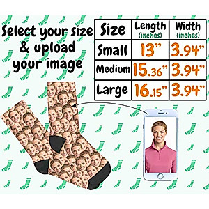 Custom Dog Face Socks - Print Your Picture, Photo - Best Personalized Funny Crew Sock Gifts for Men Women