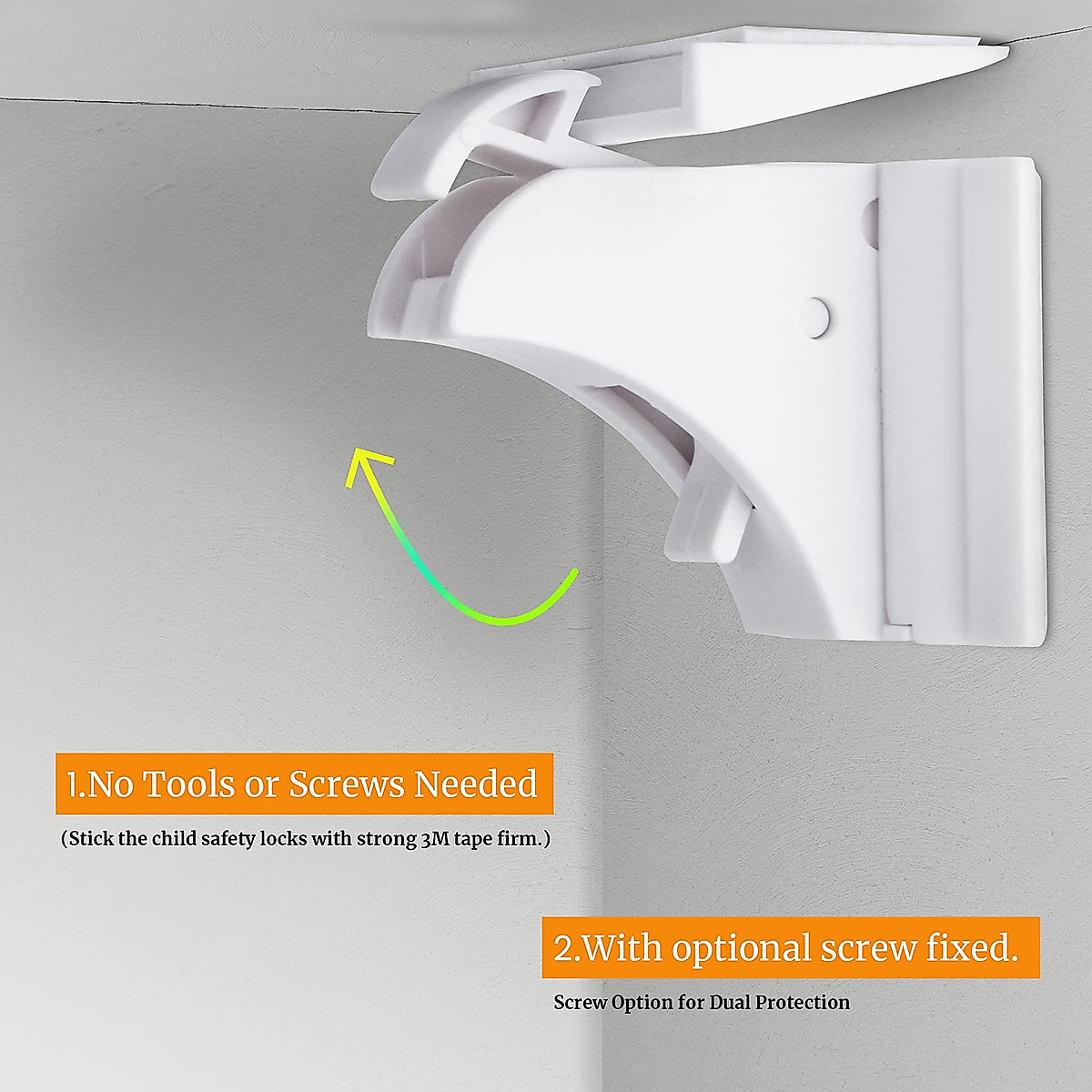 YSF 12 Pack Magnetic Cabinet Locks Highly Secure Baby Proofing Cabinet Latch Child Safety Locks for Cupboard Drawers, Adhesive Easy Installation Children Proofing Cabinet Latches(10 Locks + 2 Keys)