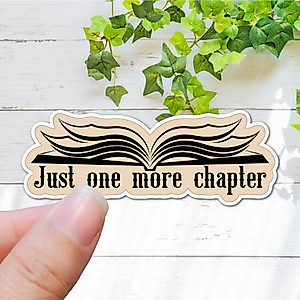 4" Beige Just one more chapter book books novel Laminated laptop tablet sticker Book Library Novel Novels kindle Love Gift for