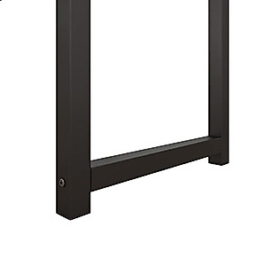 Decoholic 63 Inch Home Office Computer Two-Color Panel Desk with Storage Bag and Hook, Black, Sandalwood Color, Industrial Modern Laptop Desk