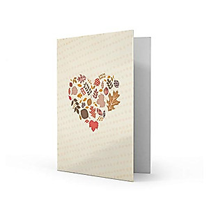 Note Card Cafe Fall Greeting Cards with Kraft Envelopes | 24 Pack | Happy Fall Heart Design | Blank Inside, Glossy Finish | Autumn, Winter, Christmas, Occasions